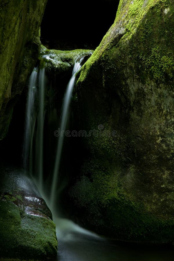 Small waterfall stock photo. Image of stream, twigs, flow - 1038630