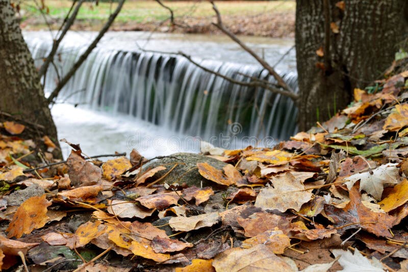 Small waterfall in autumn stock photo. Image of outdoor - 47012642