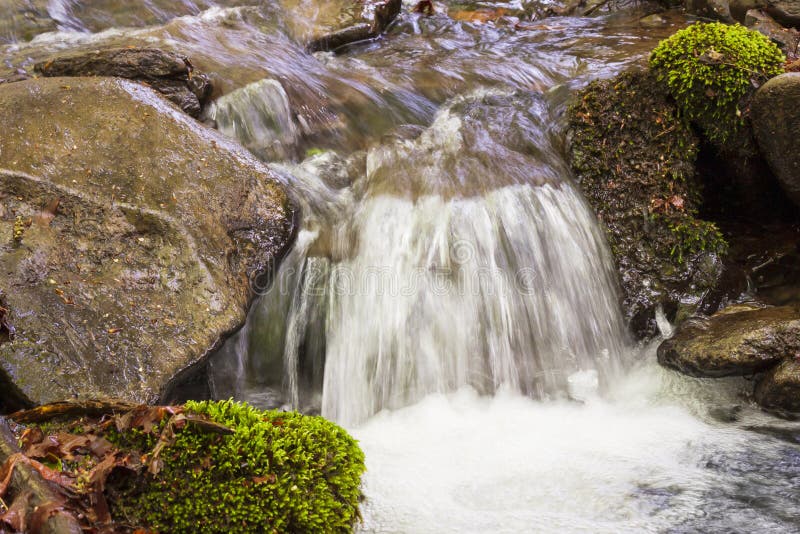 Small waterfall on a brook stock image. Image of river - 253544947