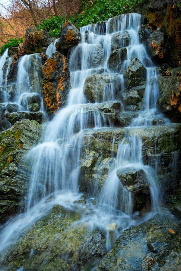 Small waterfall cascade stock image. Image of stream - 138062045