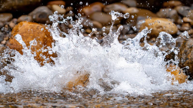 A Small Waterfall Cascades Over Rocks in a Stream. Stock Image - Image ...
