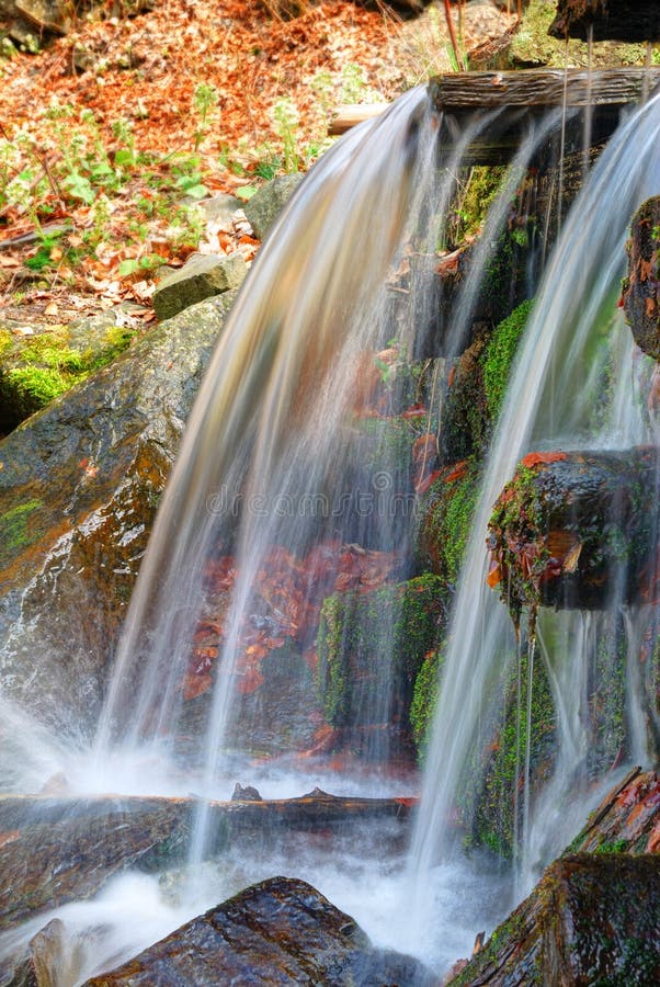 Small Waterfall in Area of Rocks in the Forest Stock Image - Image of ...