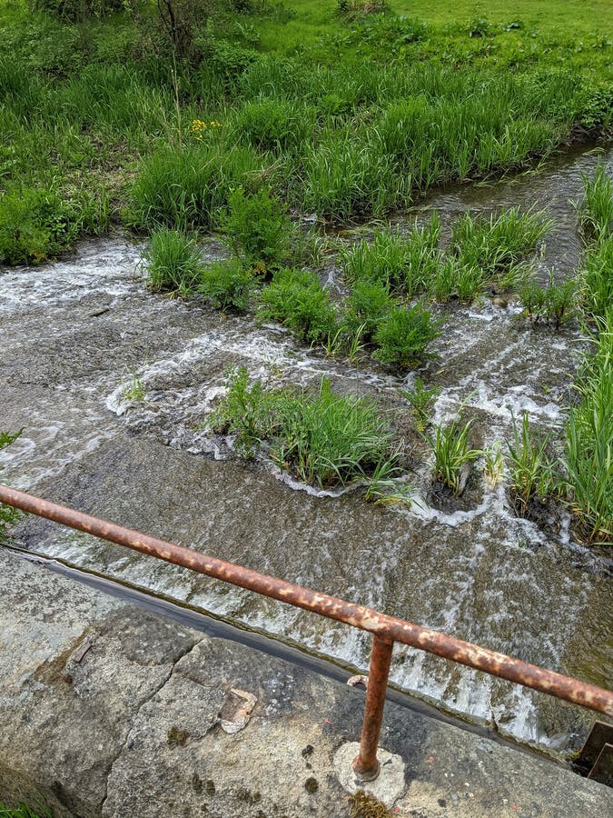 Small waterfall stock photo. Image of rural, weir, nature - 183953352