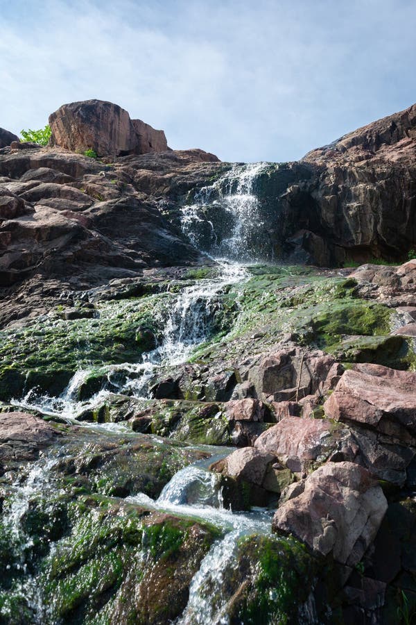 Small waterfall stock image. Image of tree, pradesh - 370578971