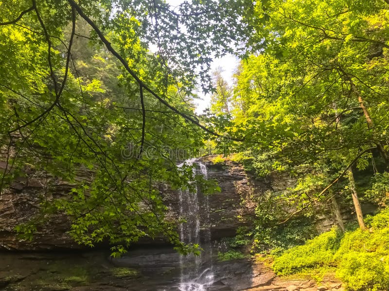 Small waterfall stock photo. Image of pond, edge, mountains - 172589320