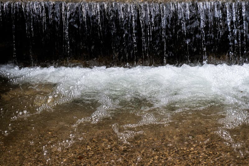 Small Waterfall with Flowing Water Stock Image - Image of drop, foam ...