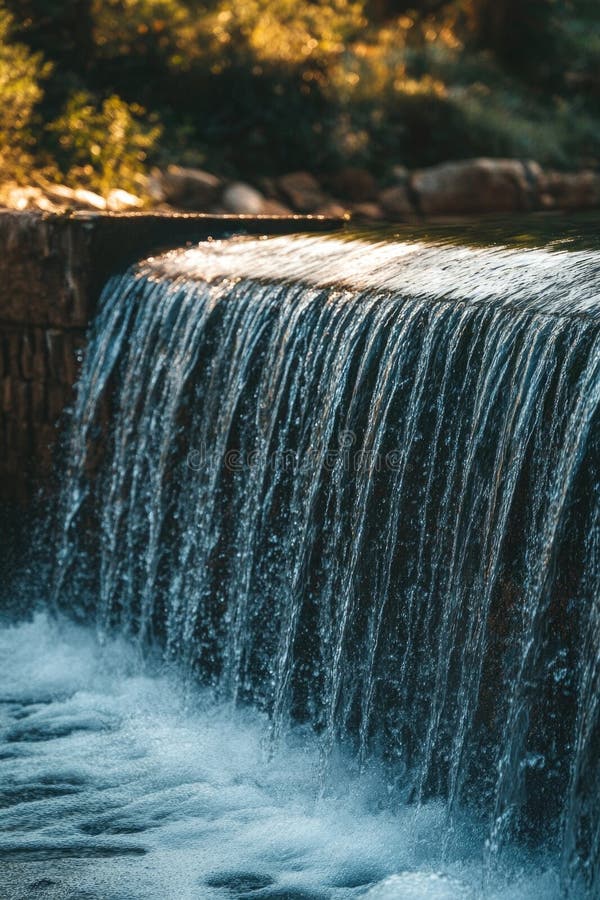 A Small Waterfall Flows Over Rocks in Nature Stock Photo - Image of ...