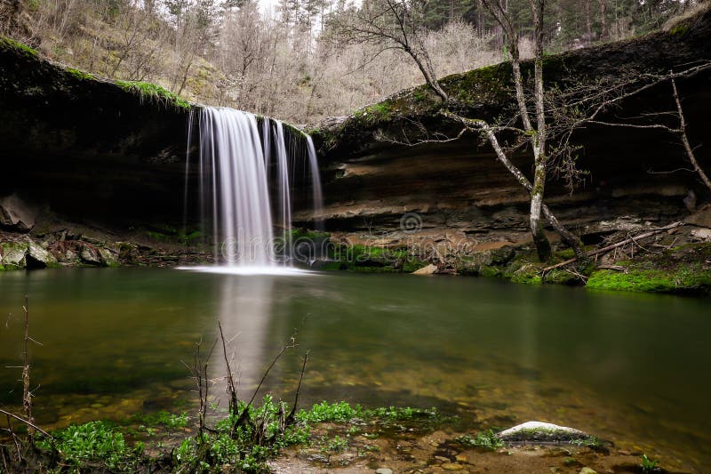 Waterfall with Pond in the Forest Stock Photo - Image of water ...