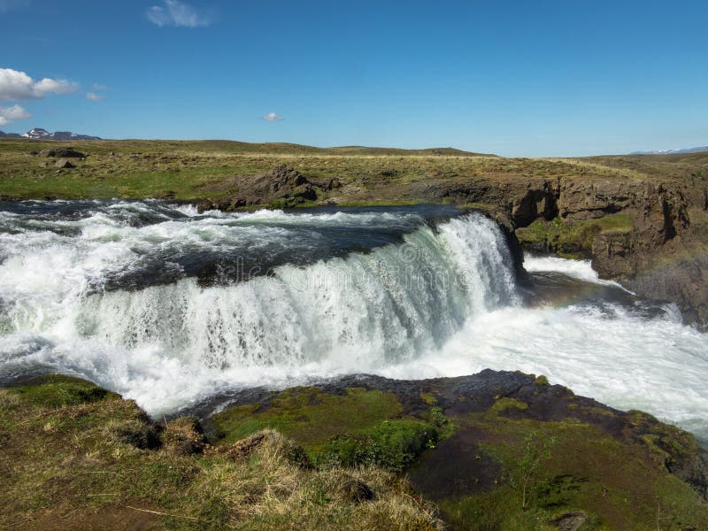 Small waterfall in Iceland stock image. Image of time - 142709227