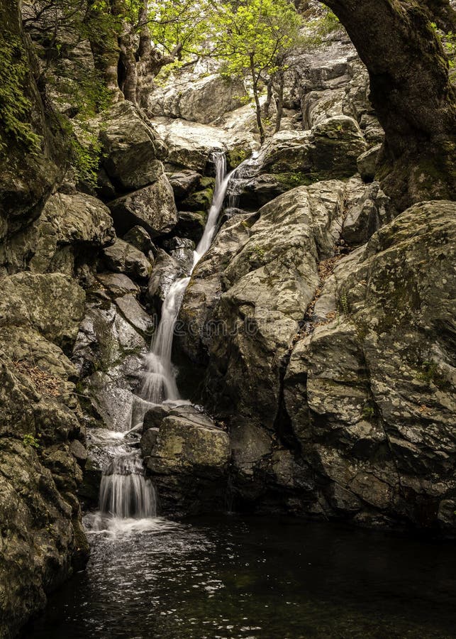 Small Waterfall on the Island of Samotraki Stock Photo - Image of ...