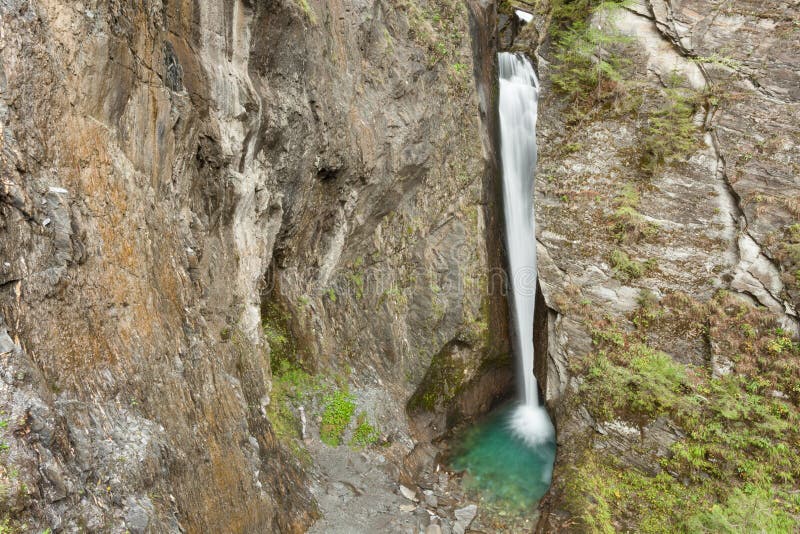 Small Waterfall and Lake among the Rock Stock Image - Image of hidden ...