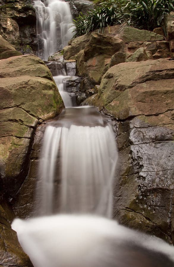 Small Waterfall Landscape with Long Exposure Stock Photo - Image of ...