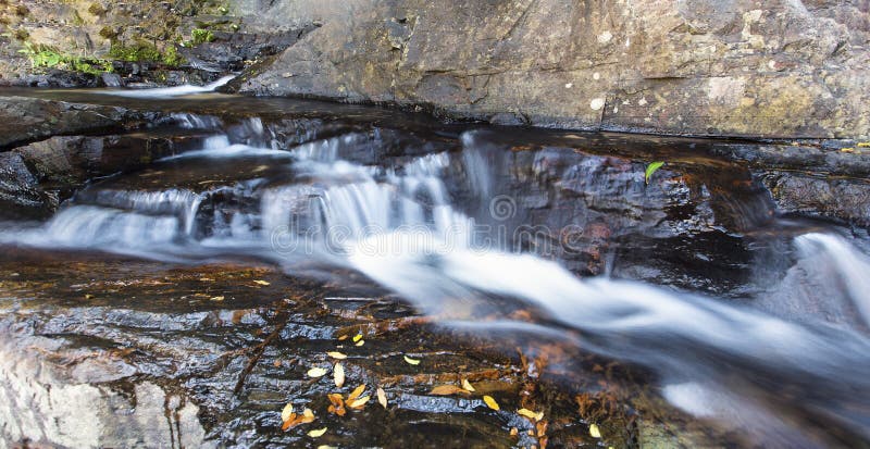 Small Waterfall Landscape with Long Exposure in River Stock Image ...