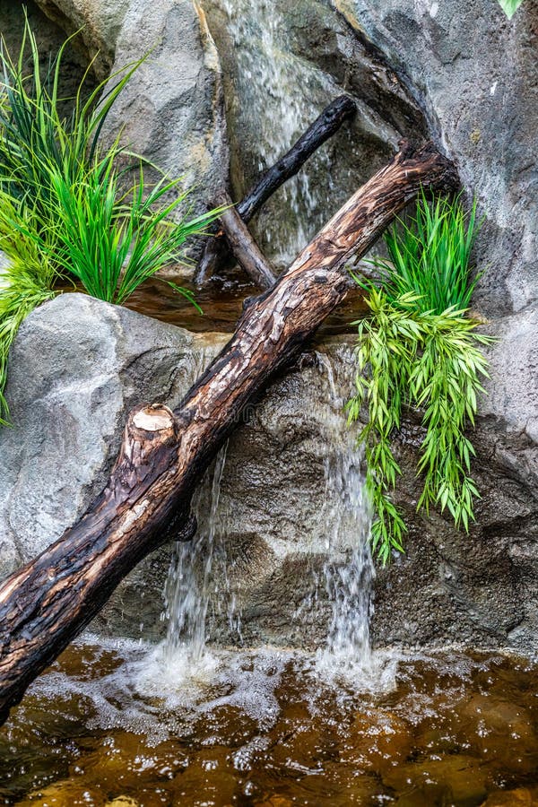 Small Waterfall and Log stock image. Image of outdoors - 325595351