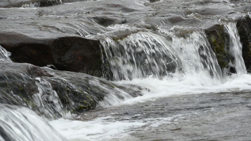 Small Waterfall in a Mountain Stream Stock Video - Video of peaceful ...