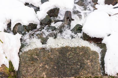Small waterfall in march stock image. Image of small - 88496083