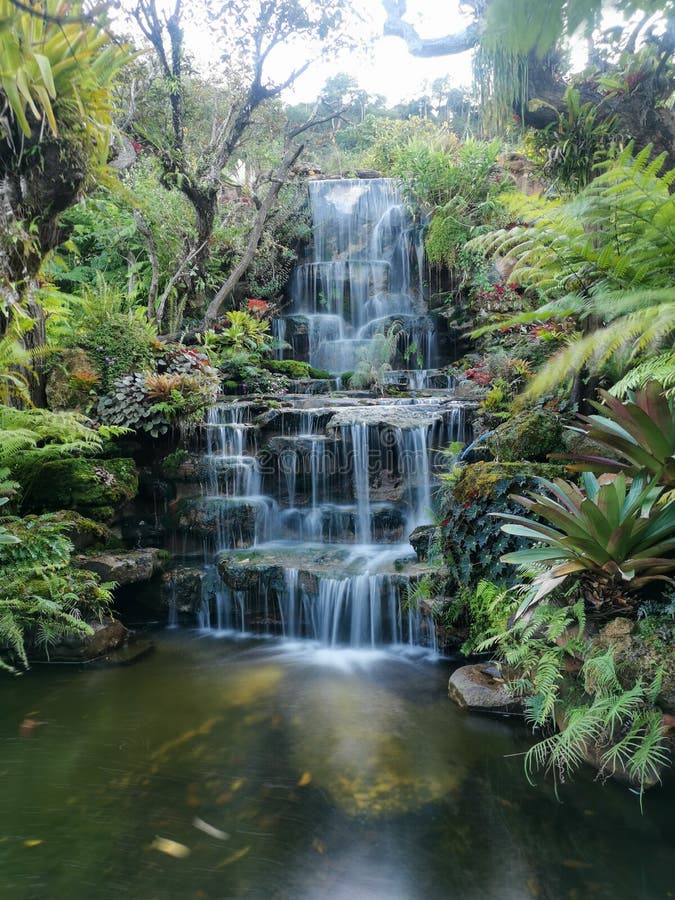 Small Waterfall Model on the Mountain, Thailand Stock Photo - Image of ...