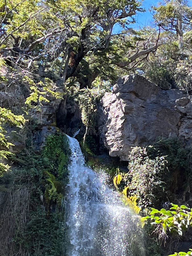Small Waterfall in the Mountains in San Martin De Los Andes Stock Photo ...
