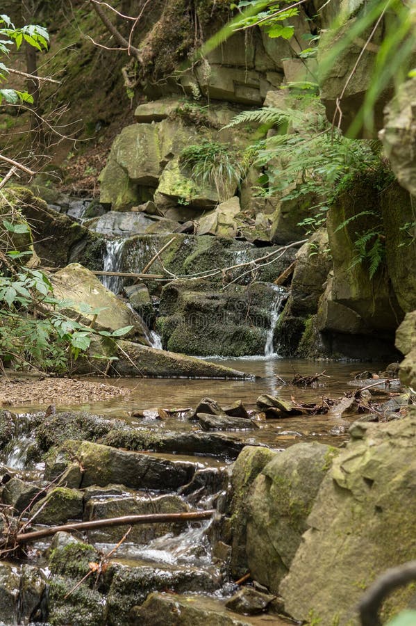 Small Waterfall in Mountains Stock Image - Image of nature, mountain ...