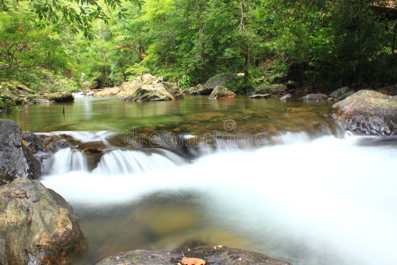 A Small Waterfall in Nature. Stock Photo - Image of fresh, background ...