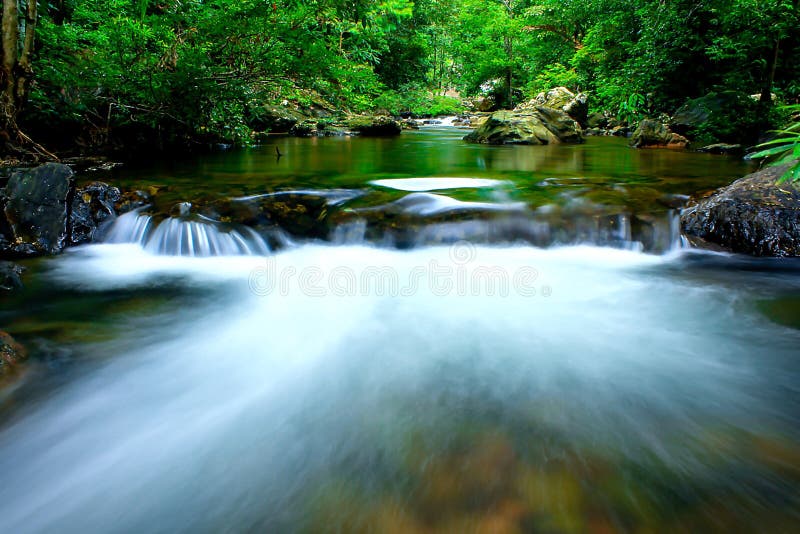 A Small Waterfall in Nature. Stock Photo - Image of outdoor, motion ...