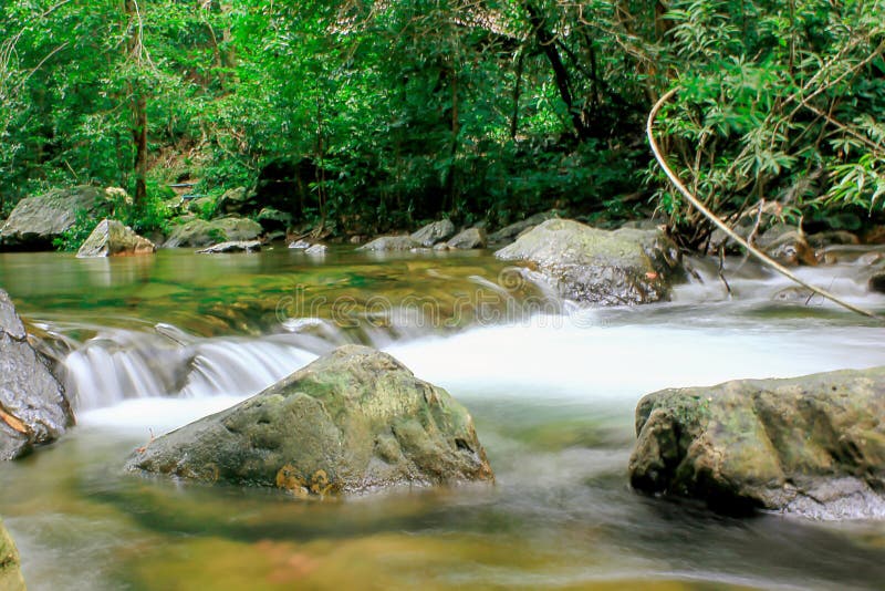 A Small Waterfall in Nature. Stock Image - Image of background, natural ...
