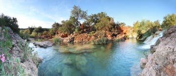Small Waterfall Near Tavira, Pt Stock Photo - Image of grass, branch ...