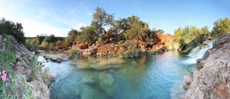 Small Waterfall Near Tavira, Pt Stock Photo - Image of grass, branch ...