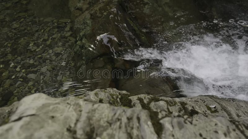 Small Waterfall in the River.Creative. Bubbling Clear Water Running ...