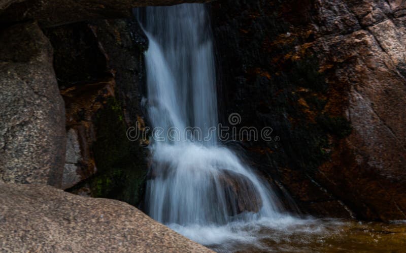 A Waterfall in the Mountains Water Fell Slowly Stock Photo - Image of ...