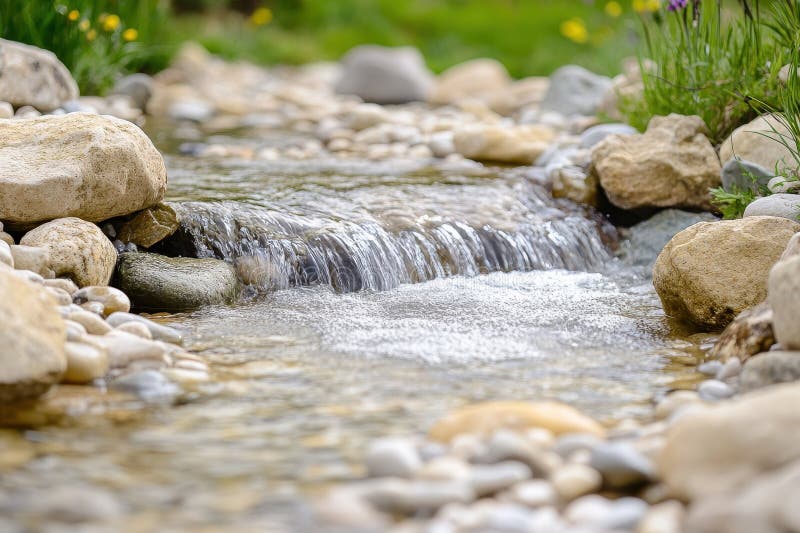 Small Waterfall and Rocks in a Stream Stock Image - Image of nature ...