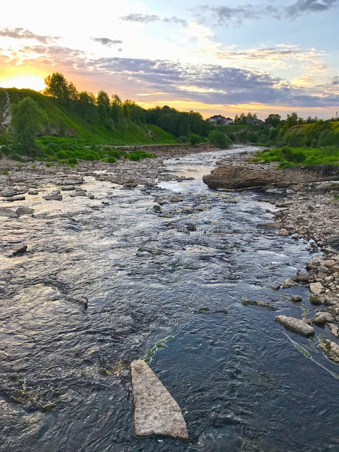 Small Waterfall with Shallow Water Stock Photo - Image of beautiful ...