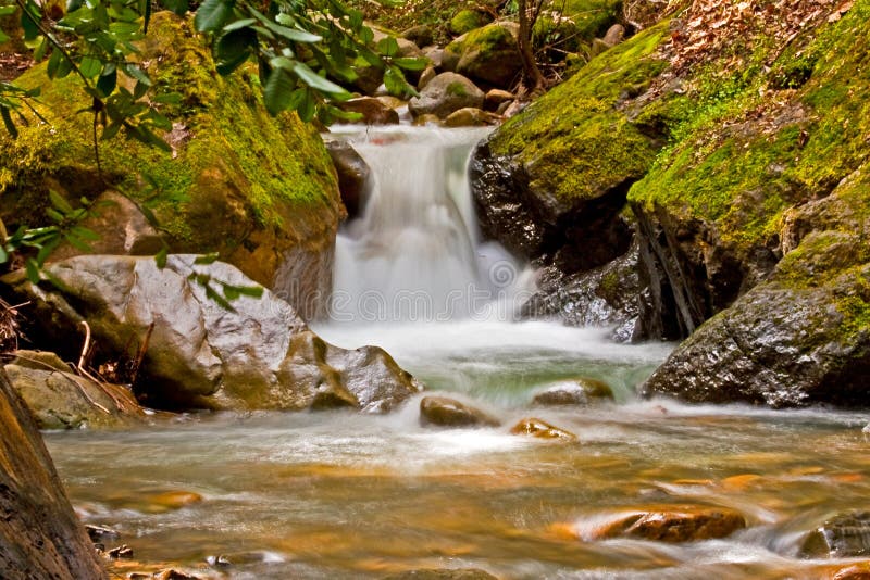 Small Waterfall in Spring stock image. Image of clara - 93519547