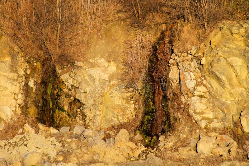 Small Waterfall in Stone Quarry on Autumn Stock Photo - Image of scenic ...