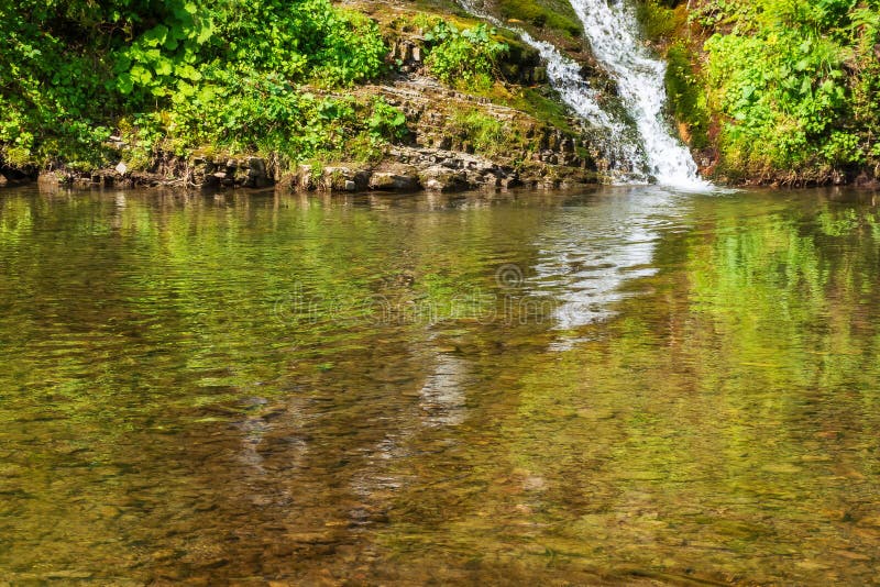 Small Waterfall on a Little Mountain Stream Stock Photo - Image of ...