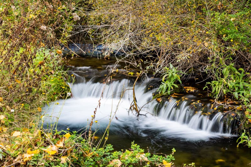 Small waterfall stock photo. Image of long, speed, brook - 162810132