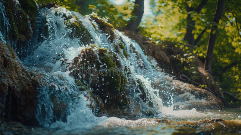 A Small Waterfall in a Tranquil Forest Setting. Perfect for Nature ...