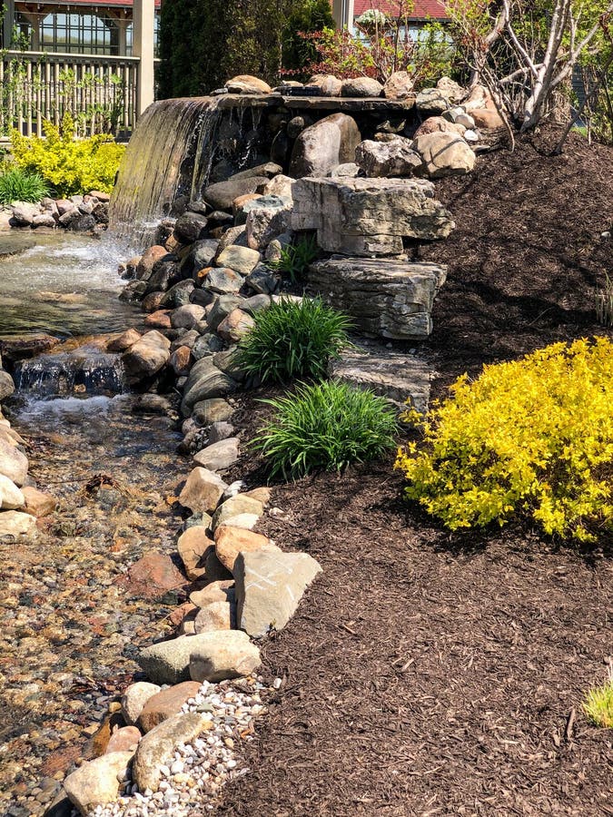 Water Trickling Down Rocks Creating Waterfall Stock Image - Image of ...