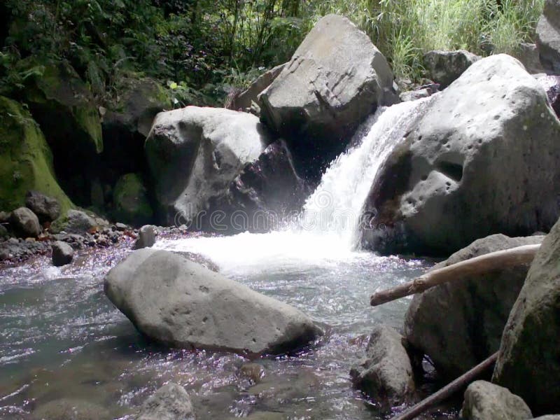 A Small Waterfall in the Wild Jungle . Palawan Island Stock Video ...