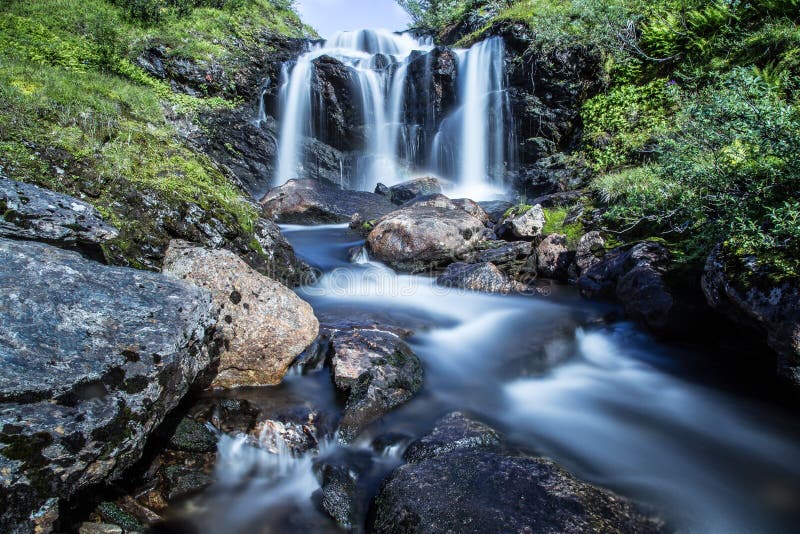 Small Waterfall at Vikafjell Stock Image - Image of stream, hiking ...