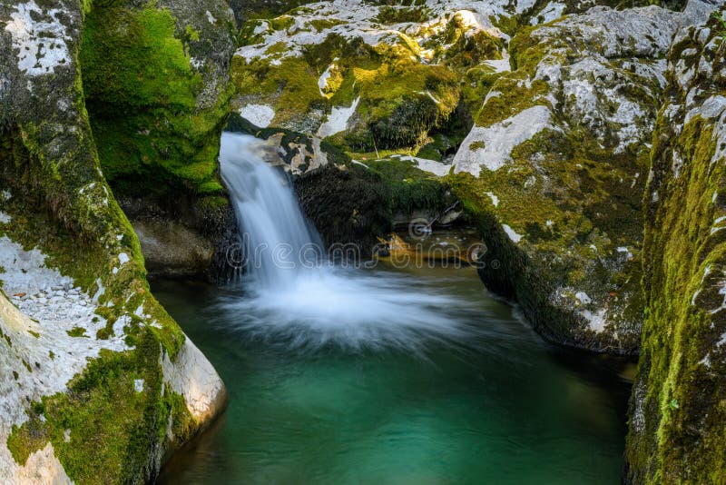 Small Waterfall in a Gorge in Slovenia Stock Photo - Image of landmark ...