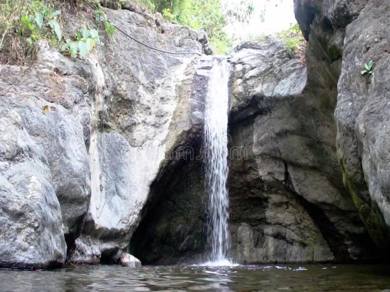 A Small Waterfall in the Wild Jungle . Palawan Island Stock Video ...