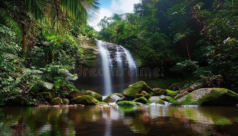 Small Waterfalls within the Amazon Rainforest Stock Photo - Image of ...