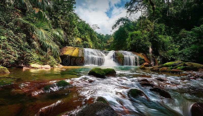 Small Waterfalls within the Amazon Rainforest Stock Image - Image of ...