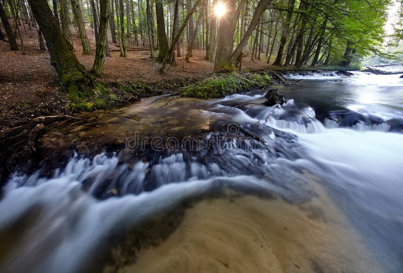 Small Waterfalls in the Morning Stock Photo - Image of nature, long ...