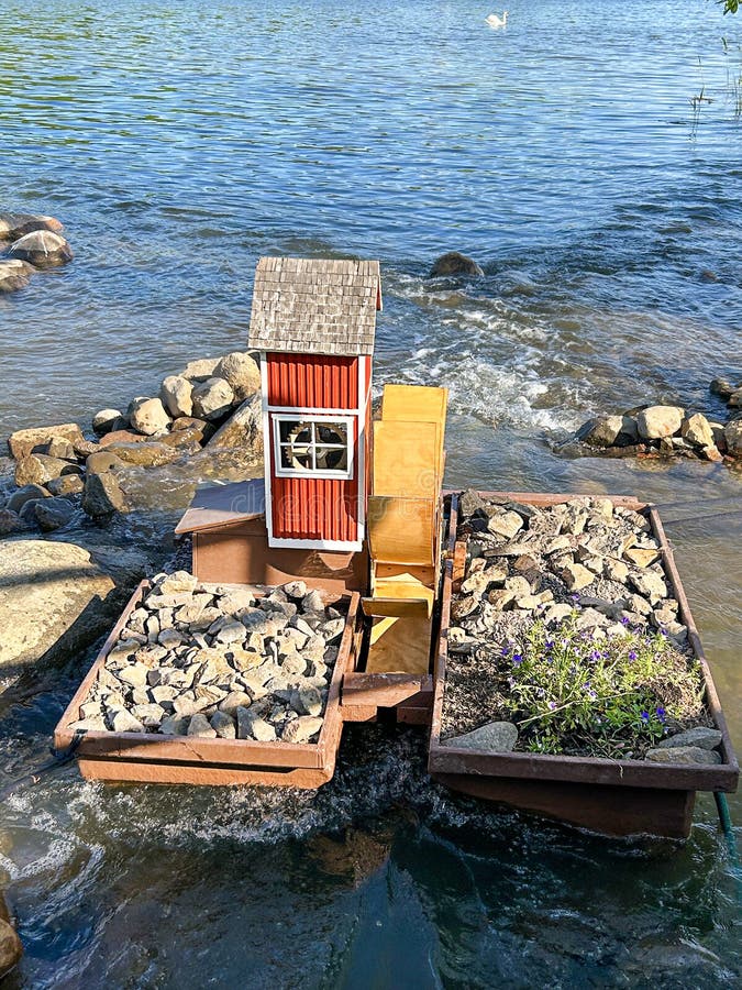 Small Watermill on the Lake Stock Photo - Image of energy, power: 324557756