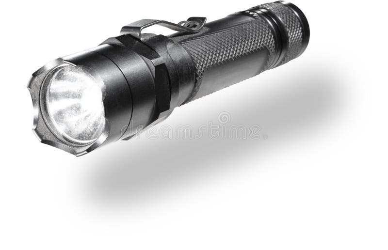 Small Waterproof Flashlight with Drop Shadow Below Stock Image - Image ...