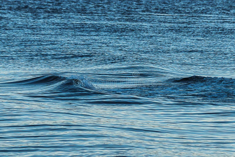 Small Wave Breaking on Sandy Shoreline and Open Expanse of Ocean in ...