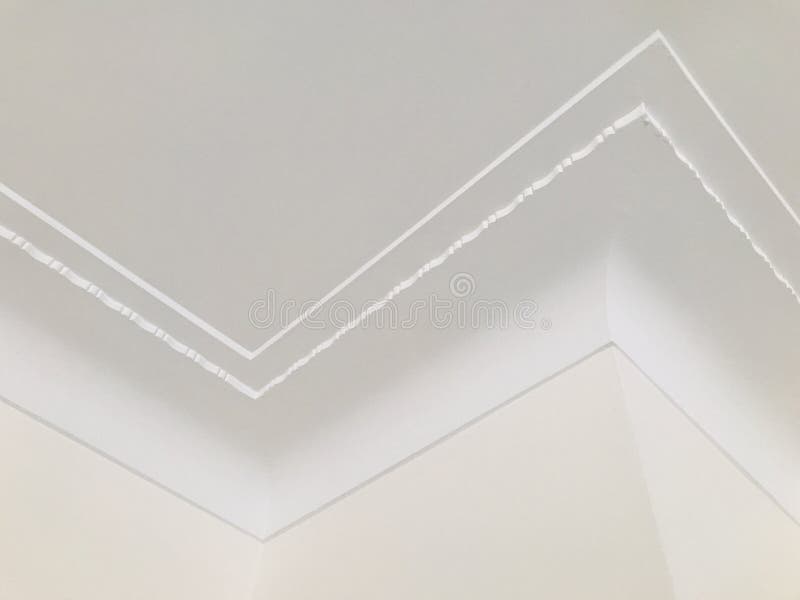 Small Wave Pattern Crown Molding in Luxury Home Ceiling. Ornamental at ...