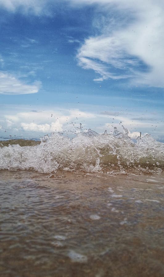 A Small Wave at Small Beach and Look Like a Crystal Stock Image - Image ...
